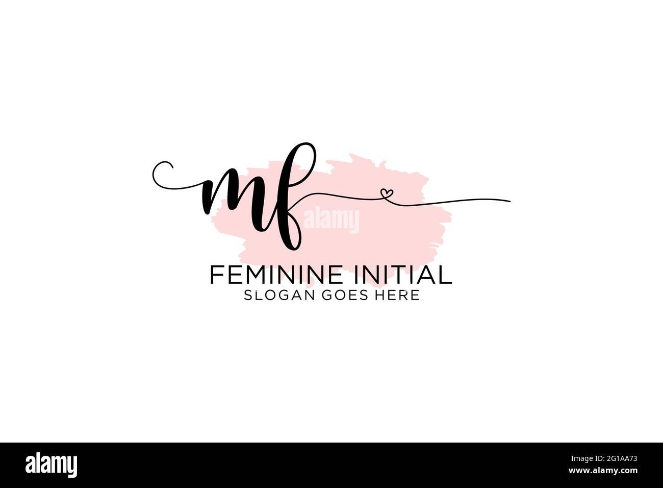 MF beauty monogram and elegant logo design handwriting logo of initial ...