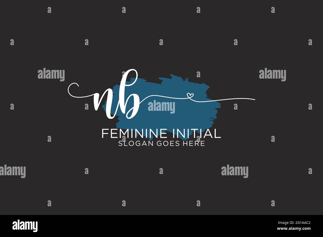 NB beauty monogram and elegant logo design handwriting logo of initial signature, wedding ...
