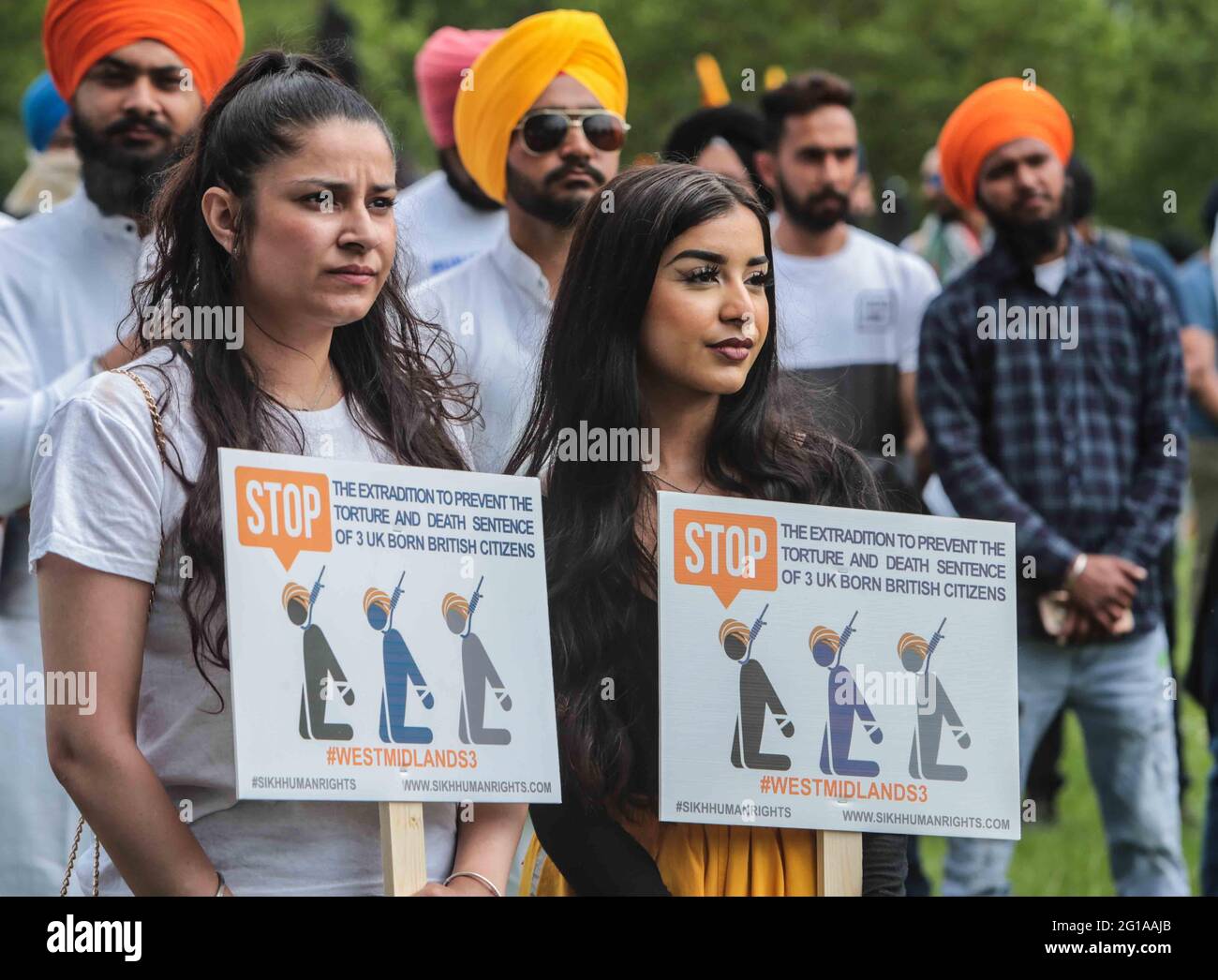 London UK 06 june 2021 Sikhs gathered in Wellington Arch to march to ...