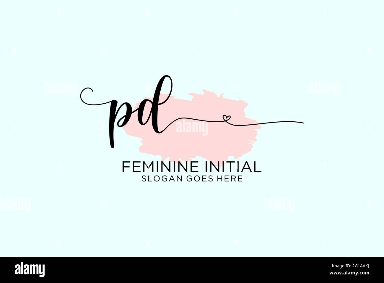 PD beauty monogram and elegant logo design handwriting logo of initial ...