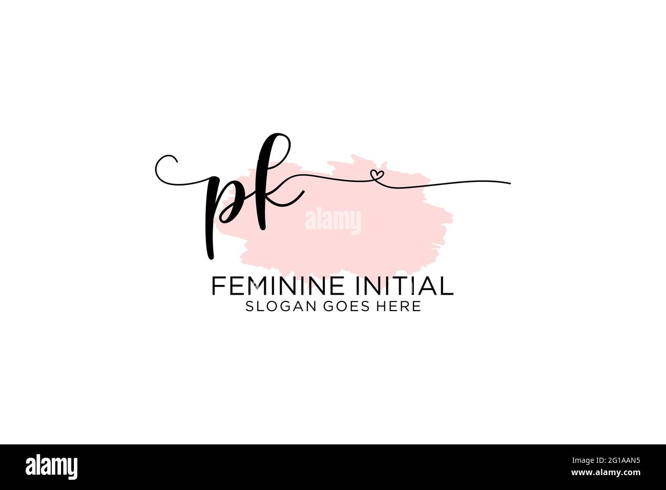 PK beauty monogram and elegant logo design handwriting logo of initial ...