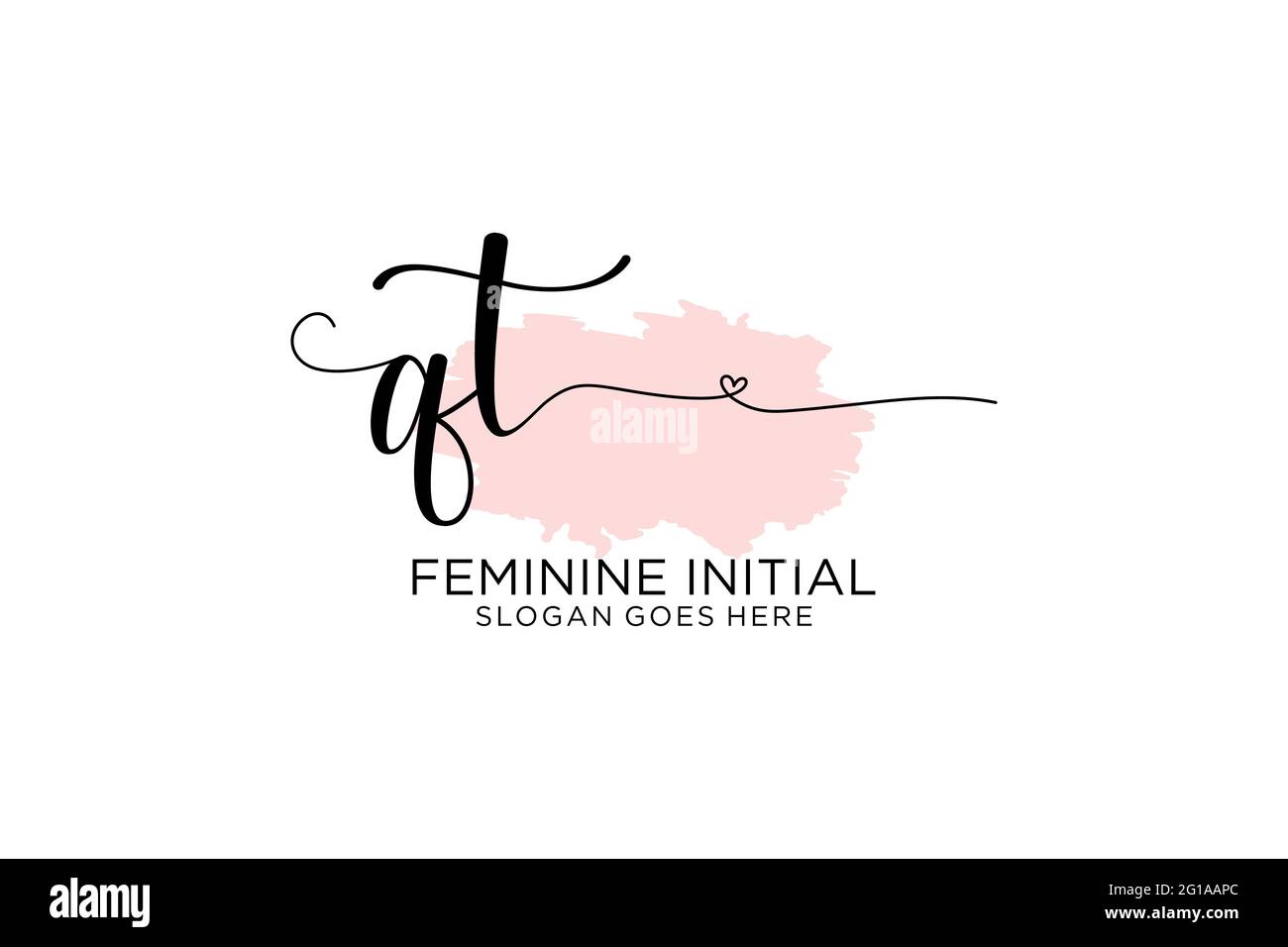 QT beauty monogram and elegant logo design handwriting logo of initial ...