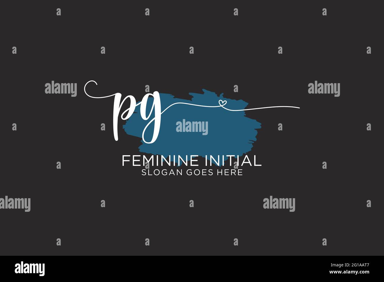 PG beauty monogram and elegant logo design handwriting logo of initial ...