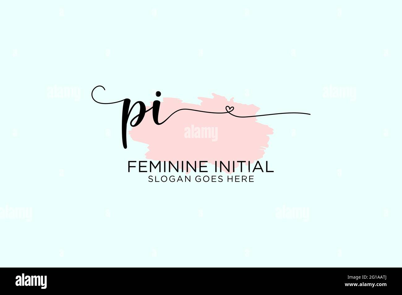 PI beauty monogram and elegant logo design handwriting logo of initial ...