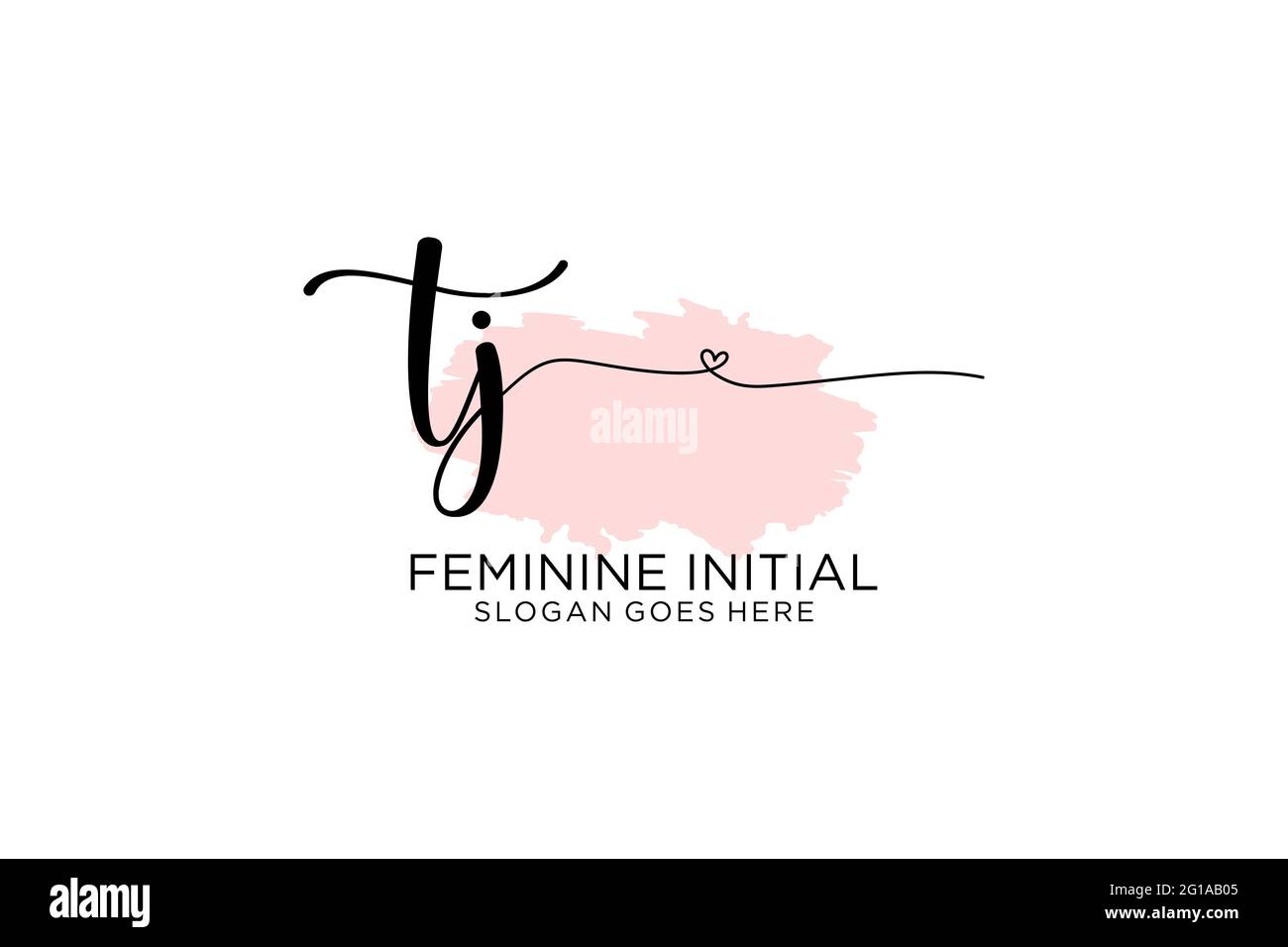TJ beauty monogram and elegant logo design handwriting logo of initial ...