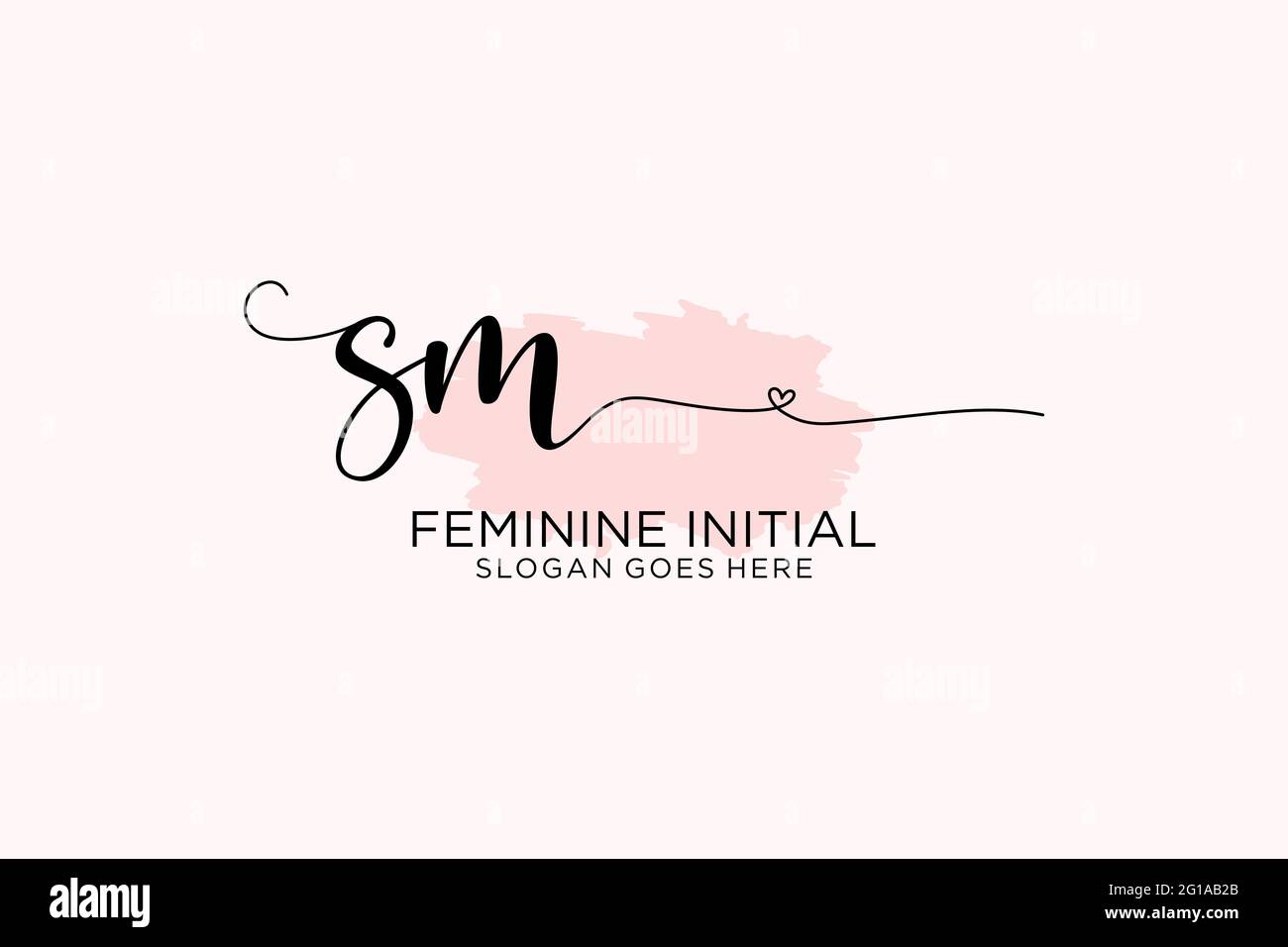 SM beauty monogram and elegant logo design handwriting logo of initial ...