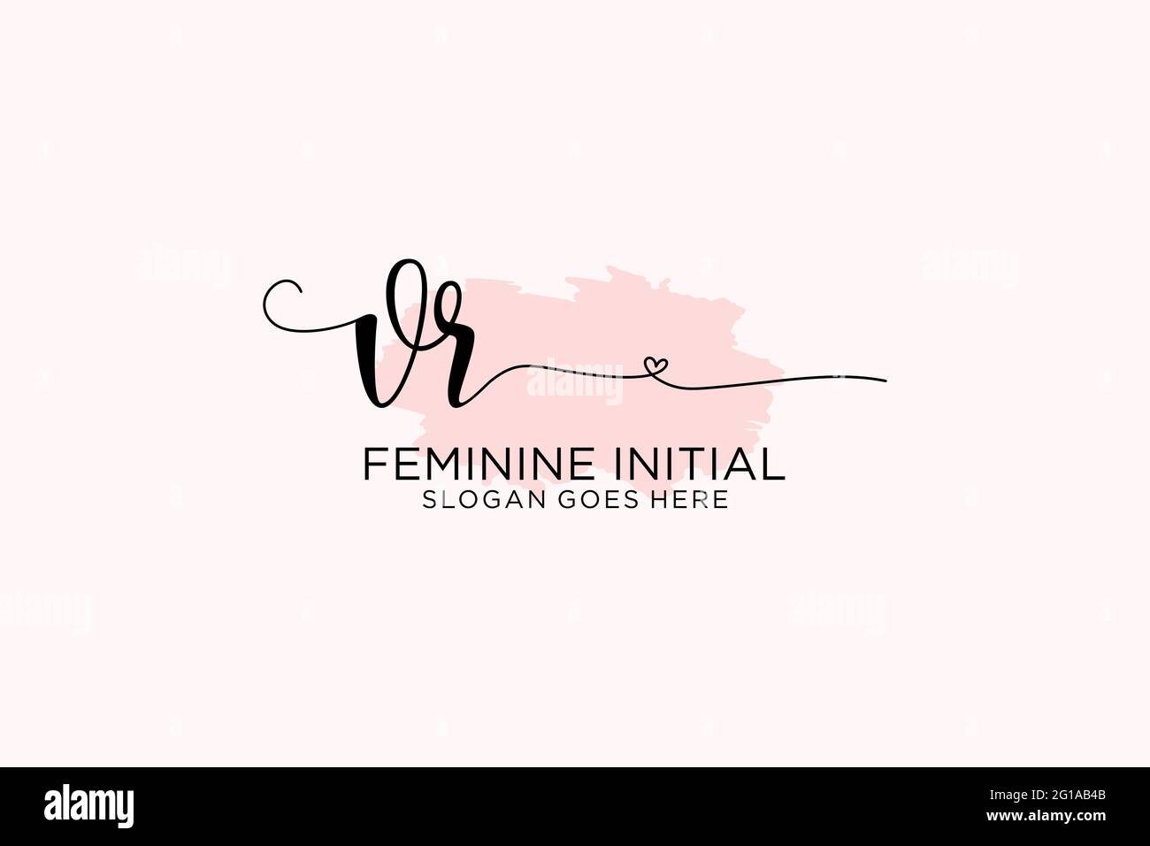 VR beauty monogram and elegant logo design handwriting logo of initial ...