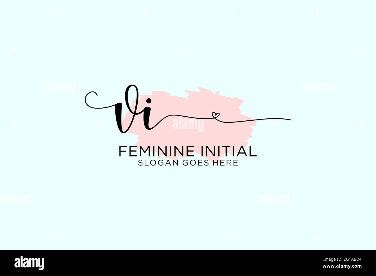 VI beauty monogram and elegant logo design handwriting logo of initial ...