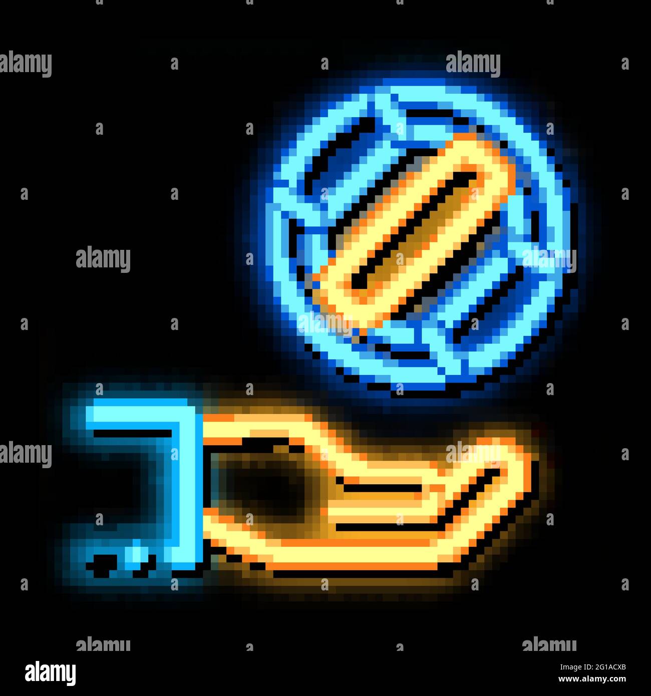 Ball Flies to Hand neon glow icon illustration Stock Vector Image & Art ...
