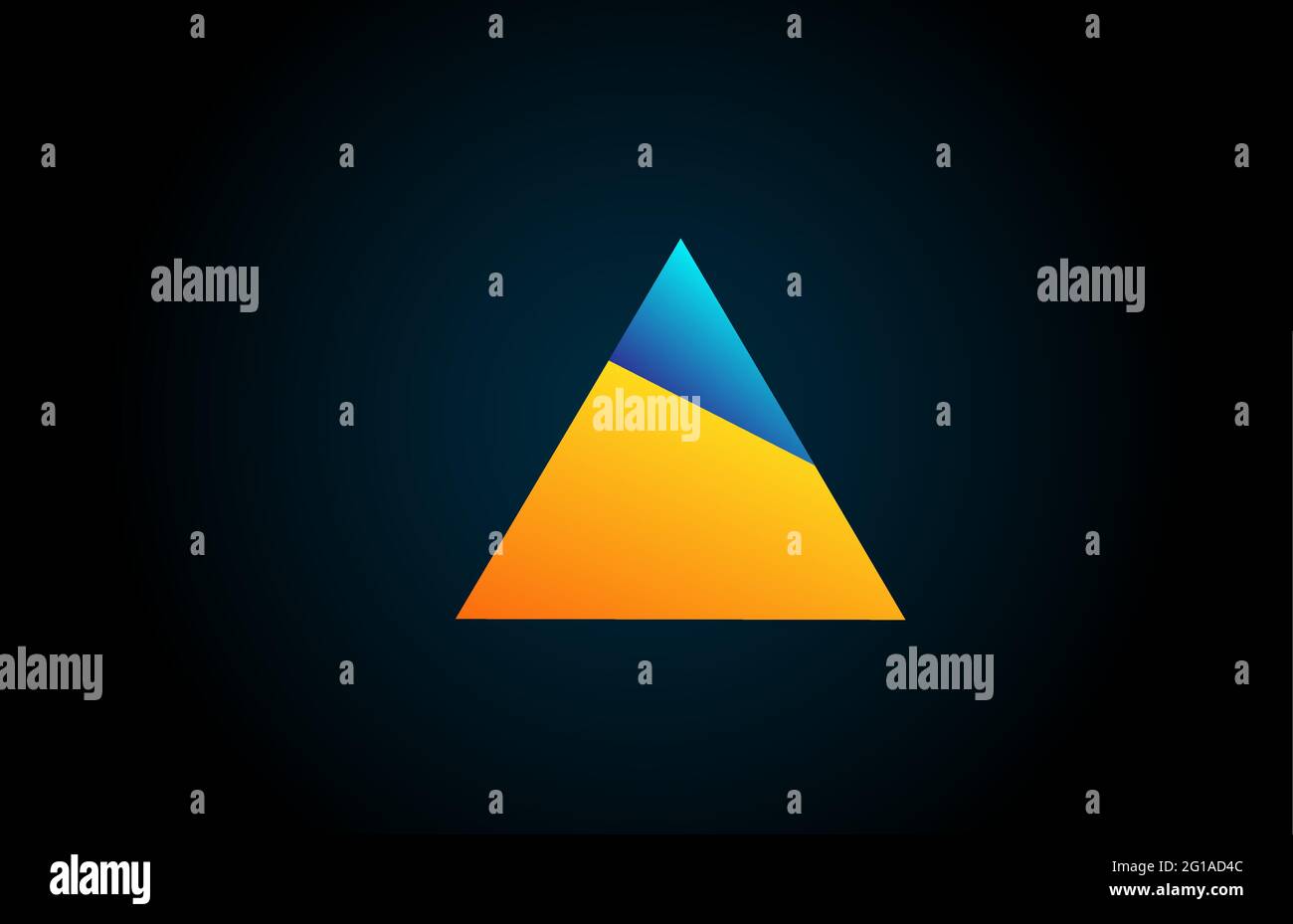 blue yellow A alphabet letter logo icon for company and business ...