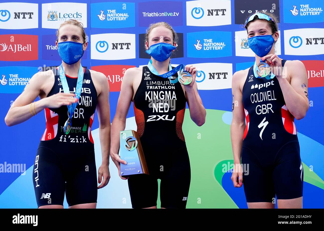 Netherlands Maya Kingma (centre) celebrates winning The AJ Bell 2021 ...