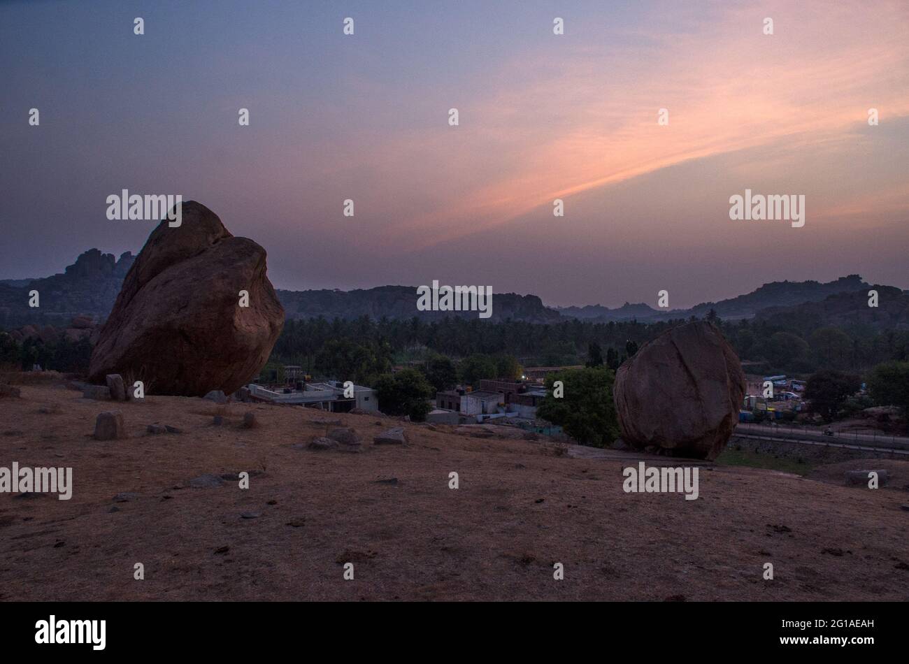 sunset at hampi karnataka Stock Photo - Alamy