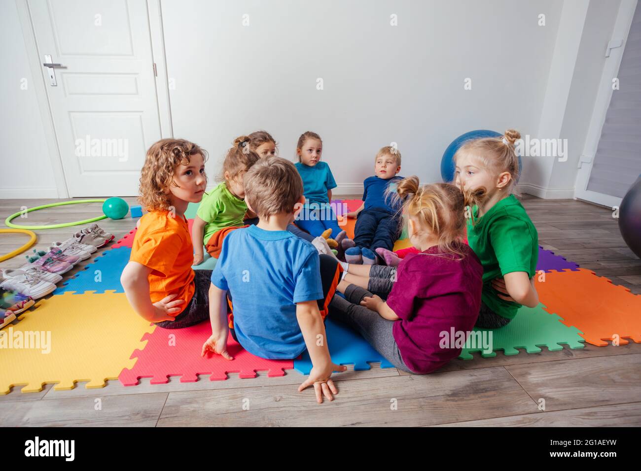 Group exercises to develop friendship and team cooperation skills Stock ...