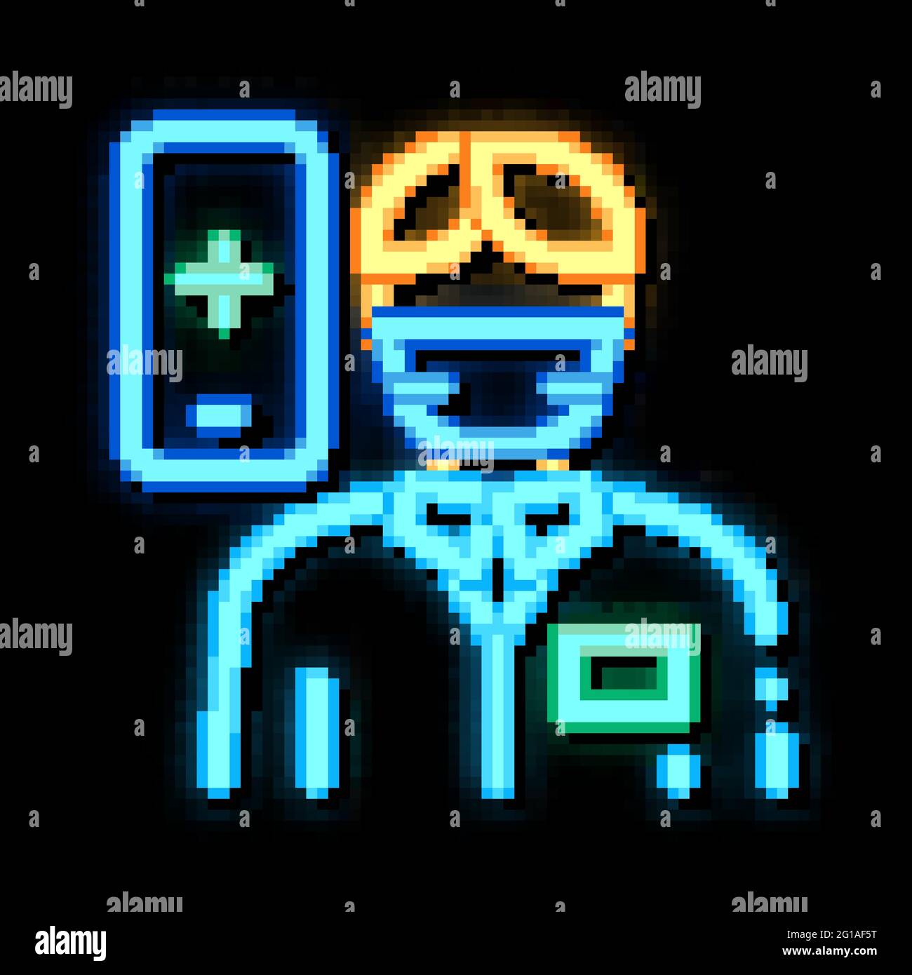 Doctor Human neon glow icon illustration Stock Vector Image & Art - Alamy