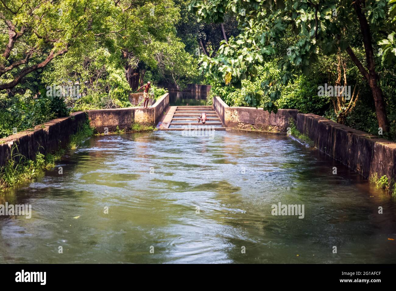 Nature water canal near ulakkai aruvi near Nagercoil, Kanyakumari ...