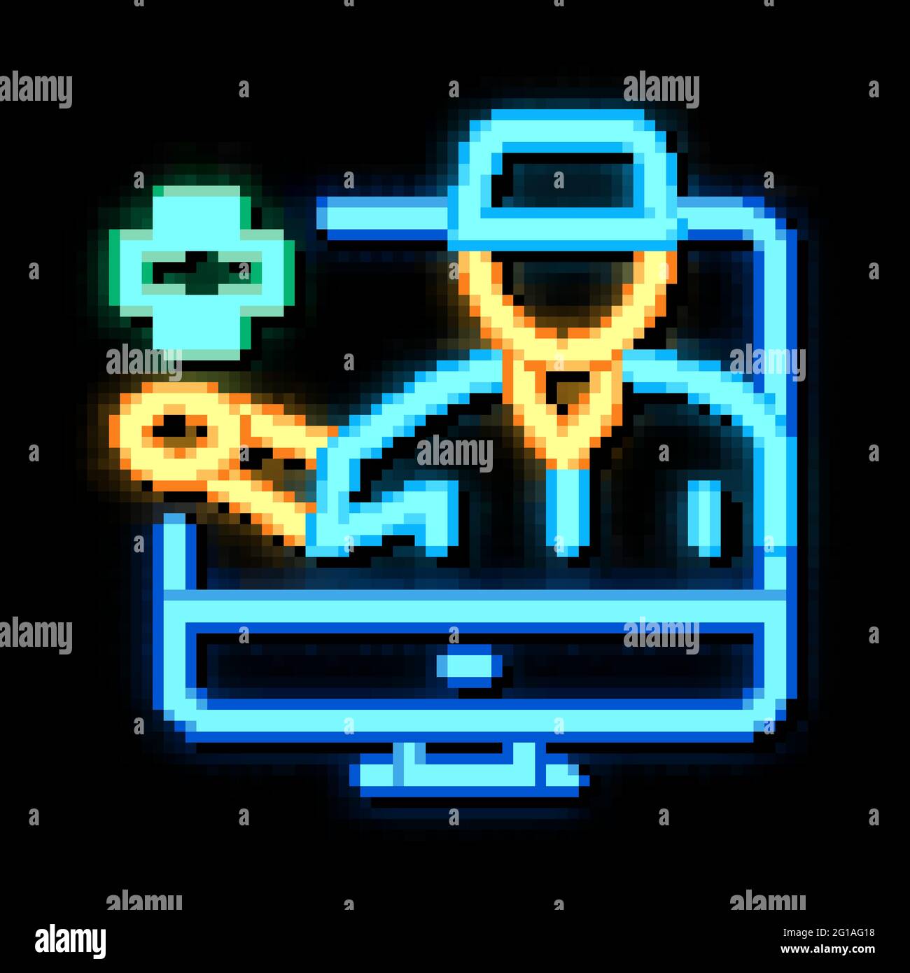 Records glowing neon sign hi-res stock photography and images - Alamy