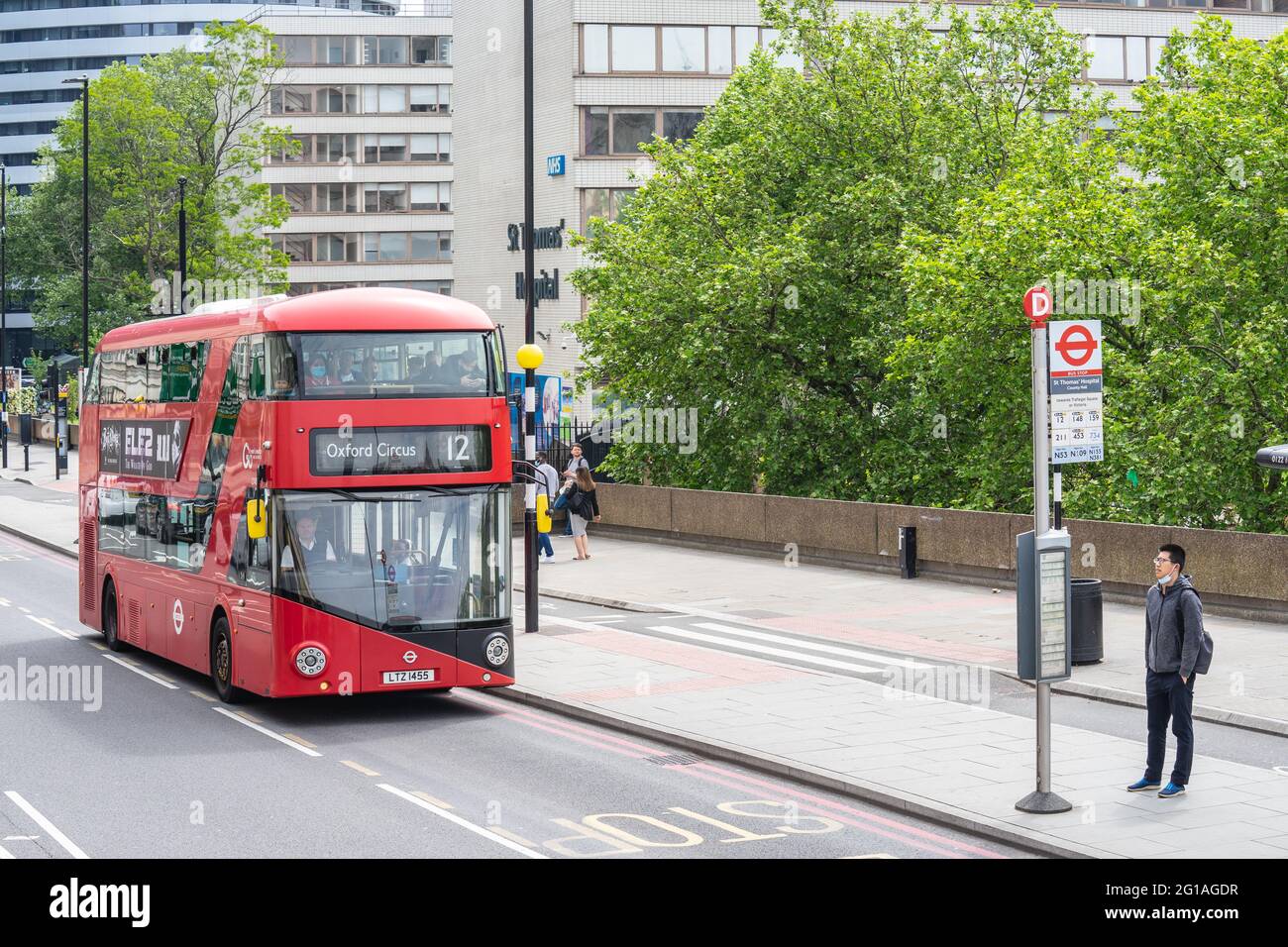 A double decker bus, red London bus. UK, London, May 29, 2021 Stock ...