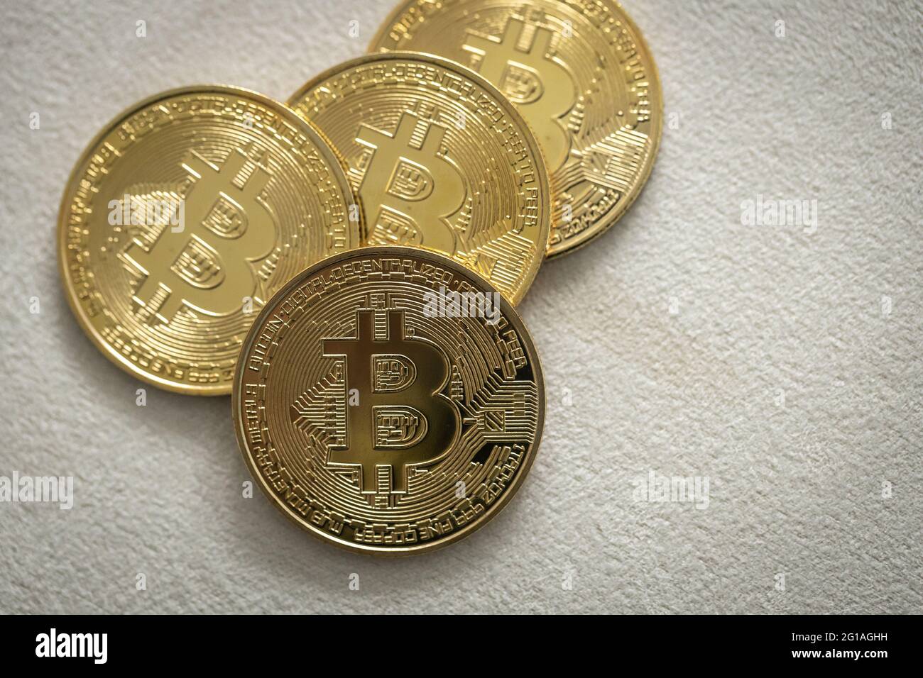 Bitcoin physical coin on white background Stock Photo - Alamy