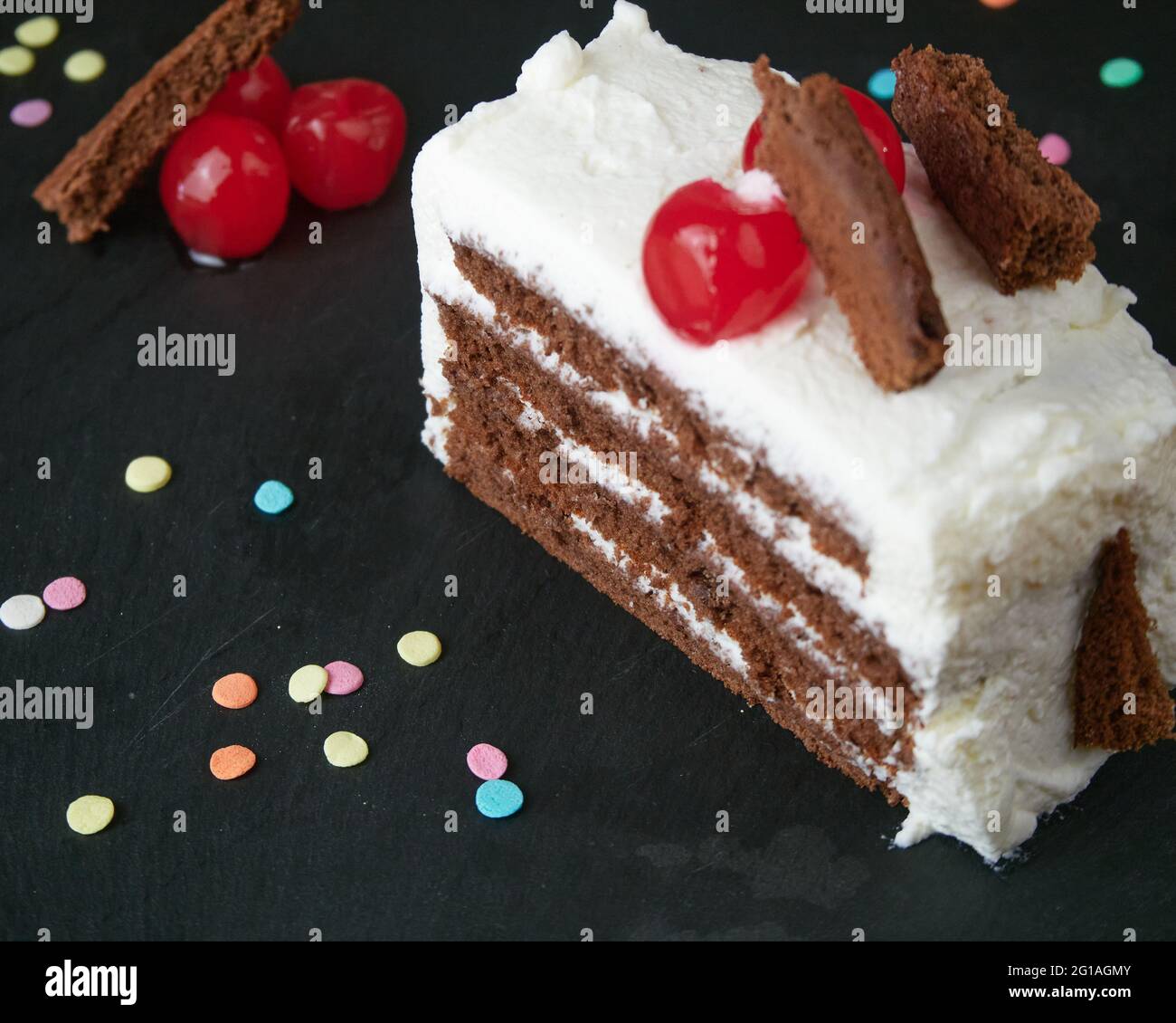 Black forest cake slice hi-res stock photography and images - Alamy
