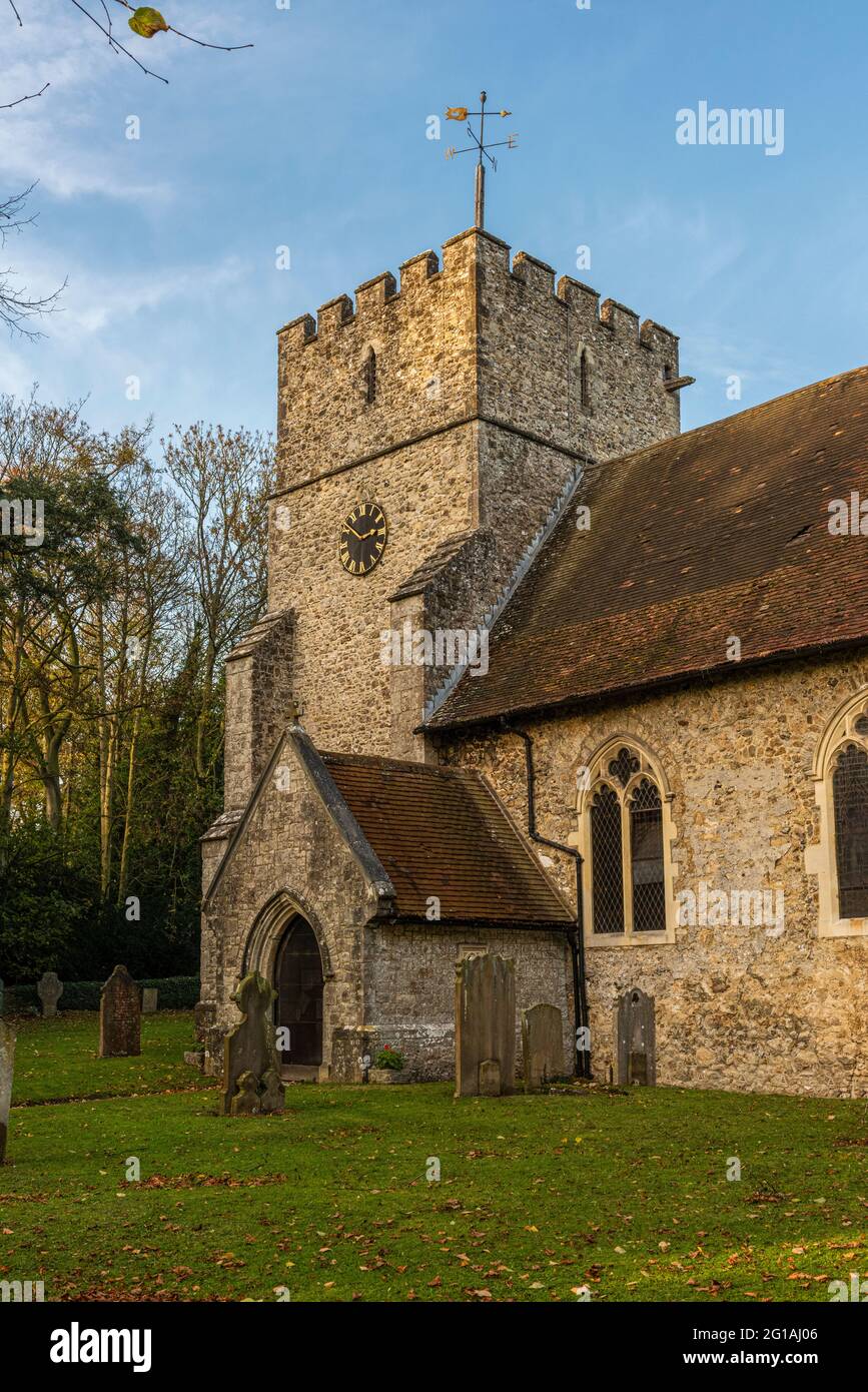 St Mary the Virgin church in Thurnham near Maidstone, Kent, England ...