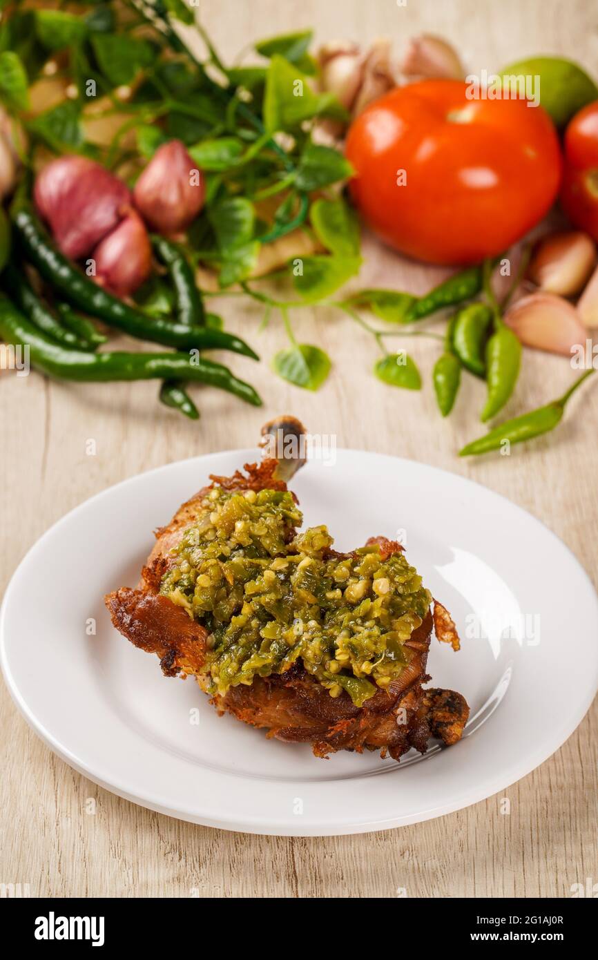 Ayam Cabe Ijo. Ayam Cabe Ijo is traditional cuisine from Padang, West ...