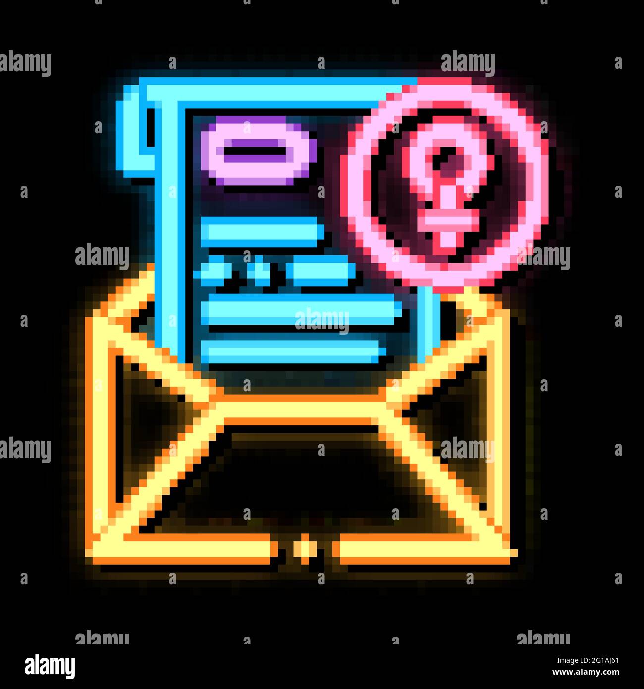 Message Letter neon glow icon illustration Stock Vector Image & Art - Alamy