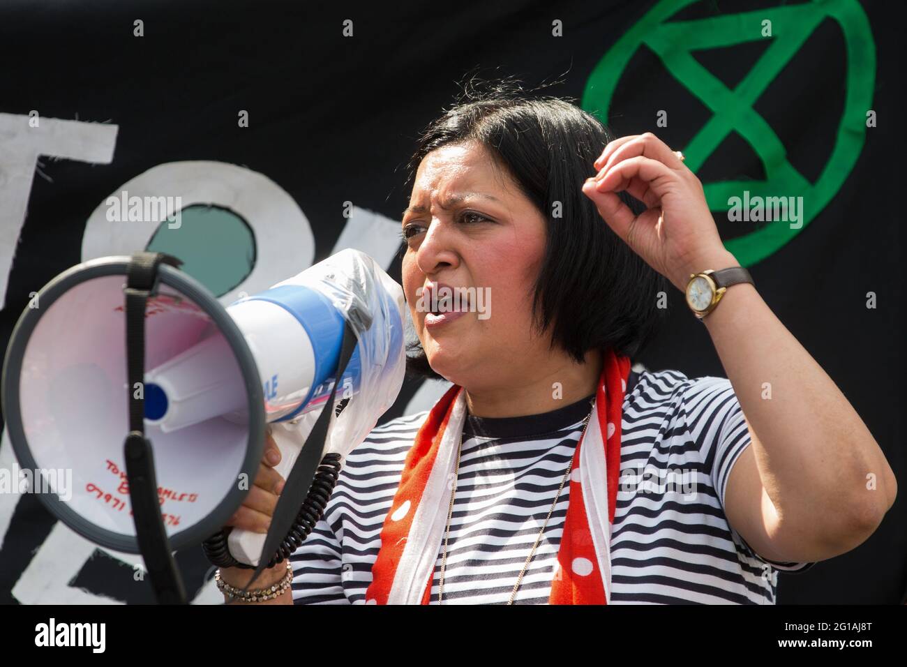 London, UK. 5th June, 2021. Rokhsana Fiaz, Mayor of Newham, addresses ...