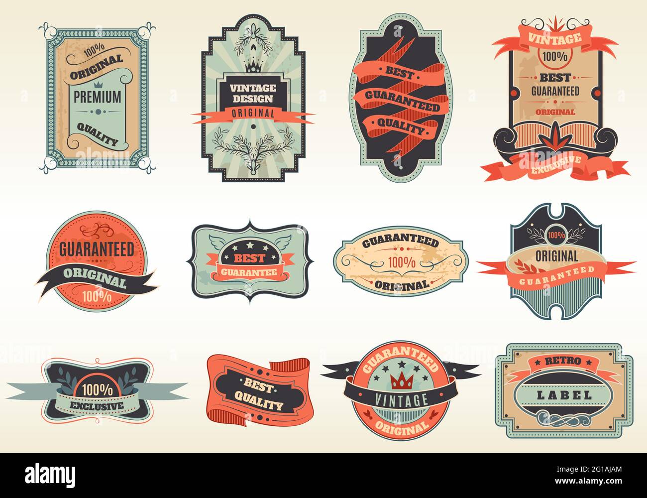 Old Paper Labels Stock Vector Images - Alamy