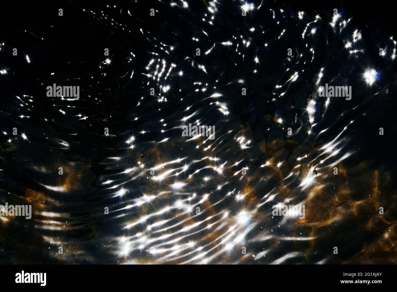 The ripples and sunlight reflection on the water surface Stock Photo ...