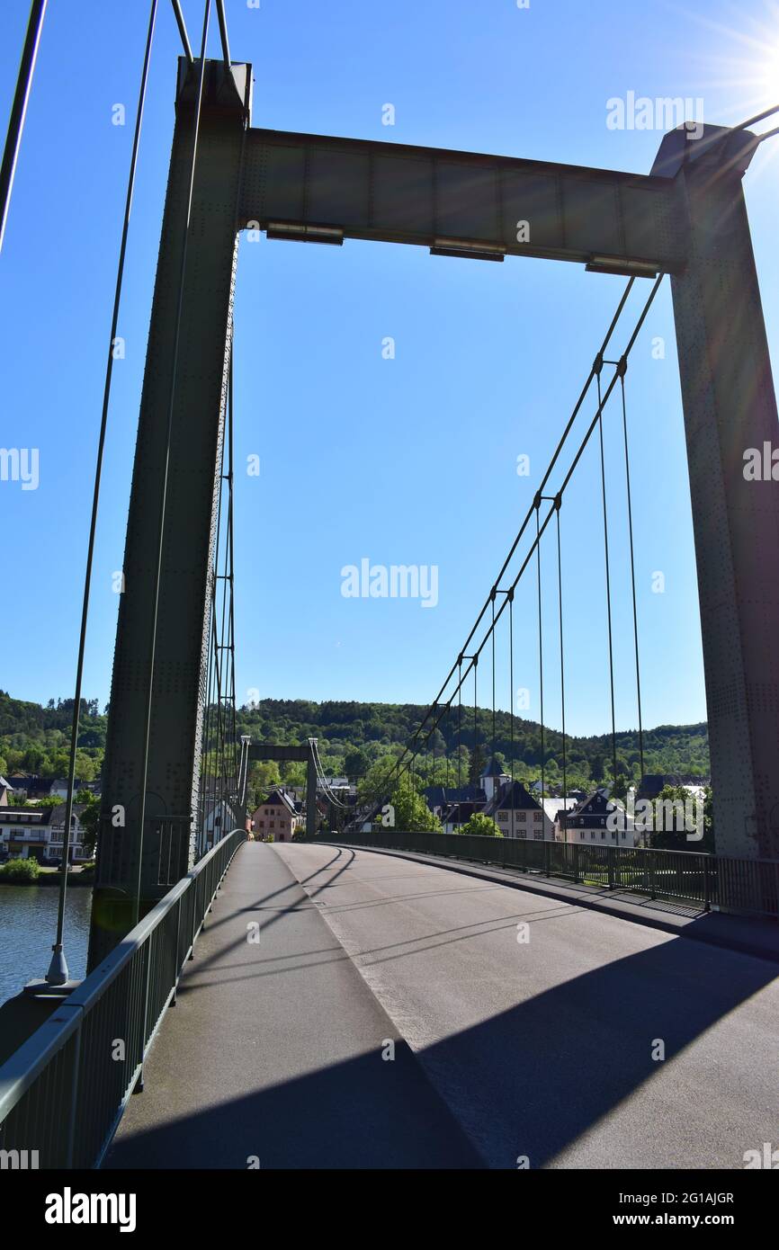 Mosel bridge Wehlen, Mosel valley Stock Photo - Alamy