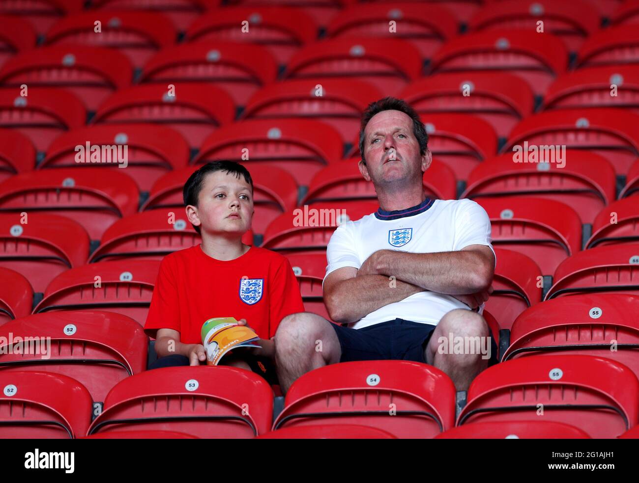 England fans in the stands before the international friendly match at ...