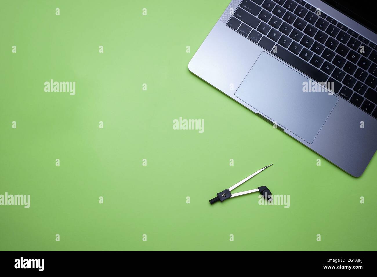 Business, office, student, education flat lay, table top. Laptop ...