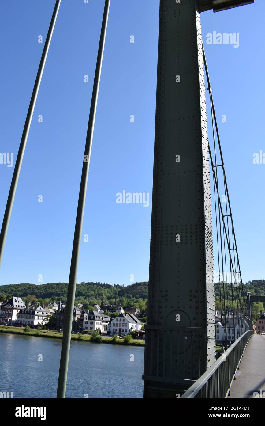 Mosel bridge Wehlen, Mosel valley Stock Photo - Alamy
