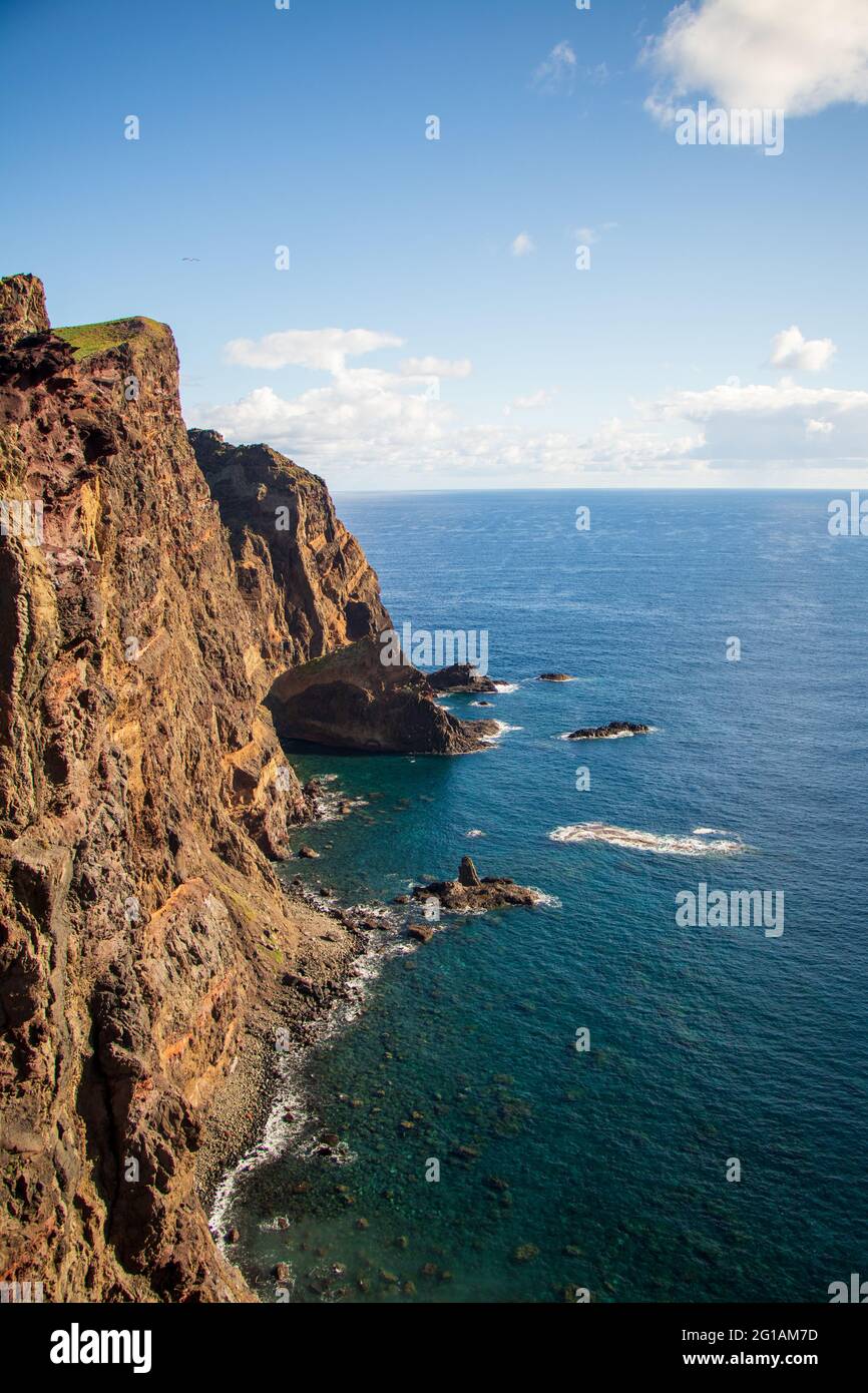 A beautiful view of a hiking path on Ponta de Sao Lourenco, Canical ...