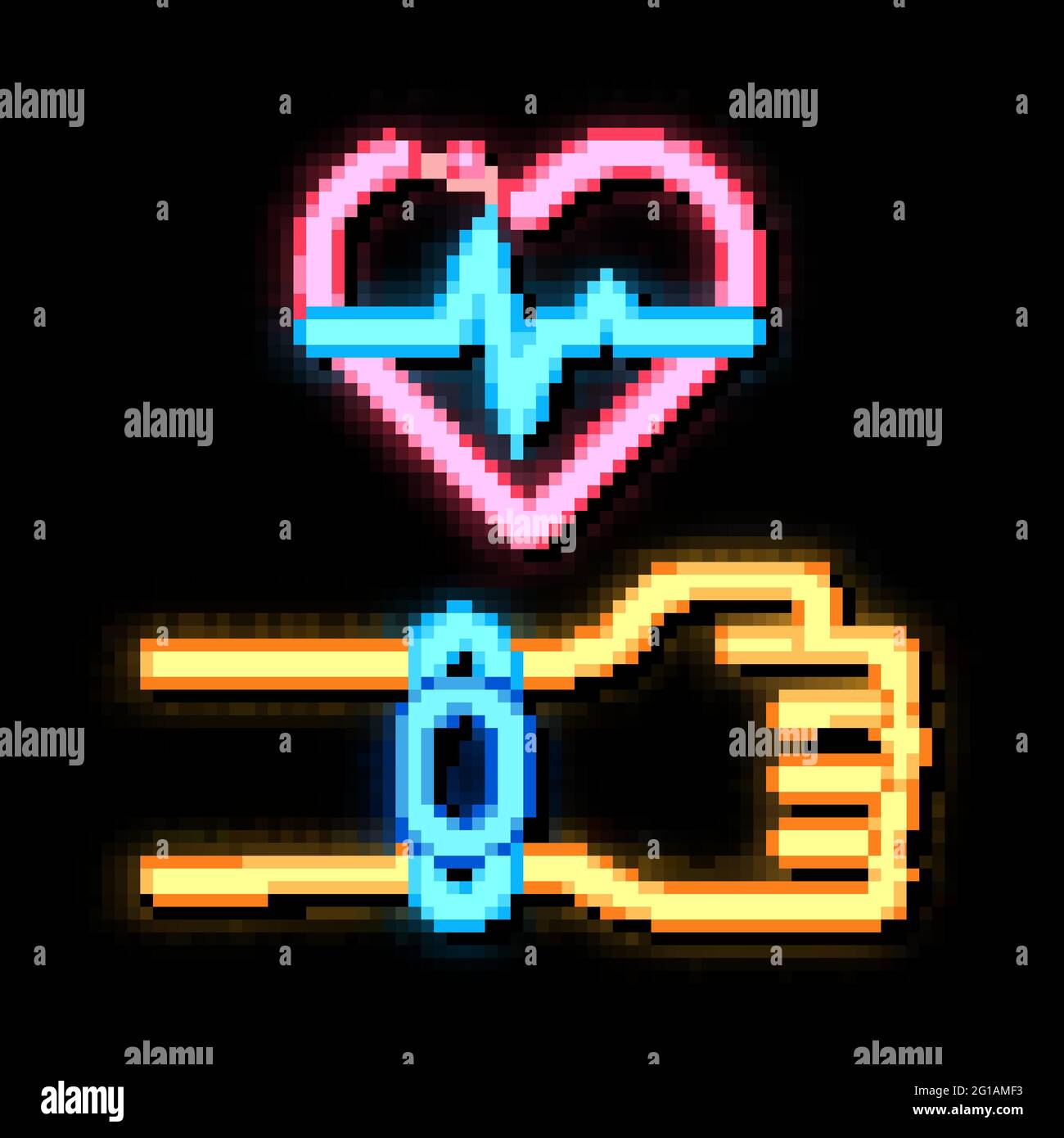 Fitness Tracker neon glow icon illustration Stock Vector Image & Art ...