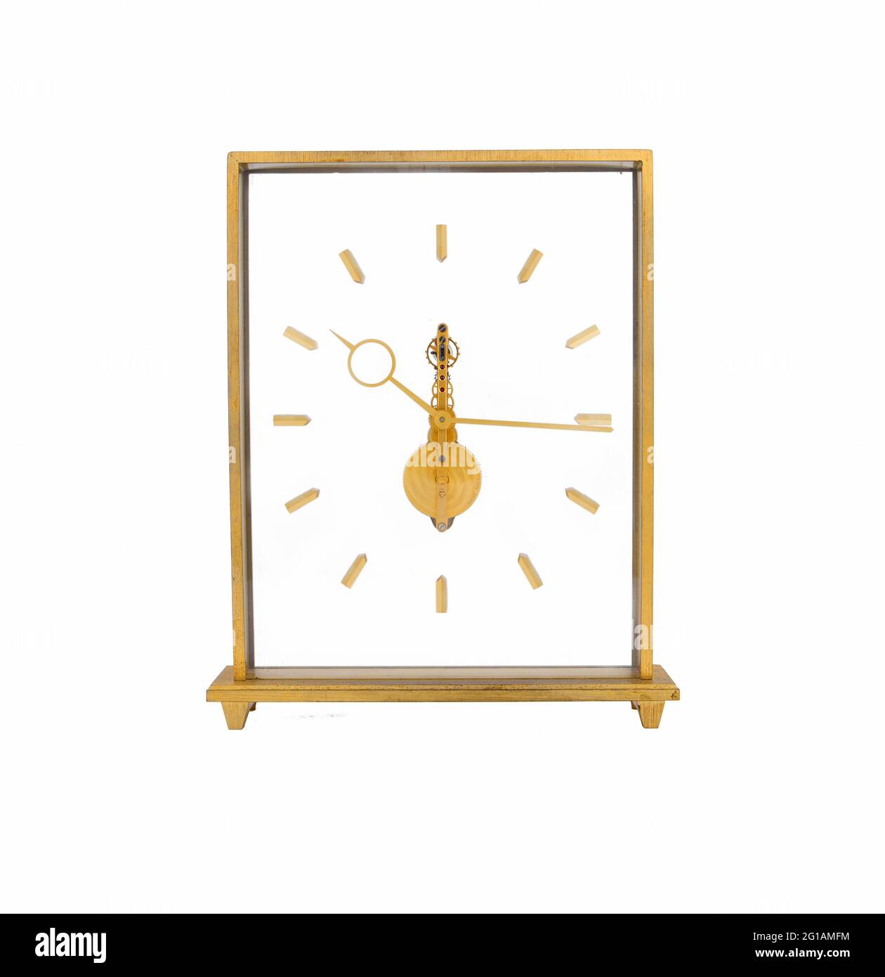 A clock for a modern home interior isolated on a white background Stock ...