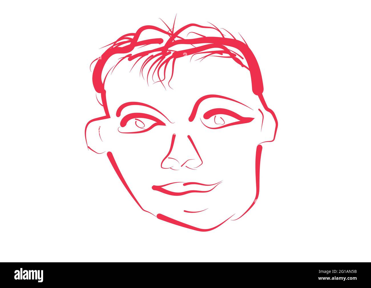 Face draw from red lines. expressions Stock Photo - Alamy