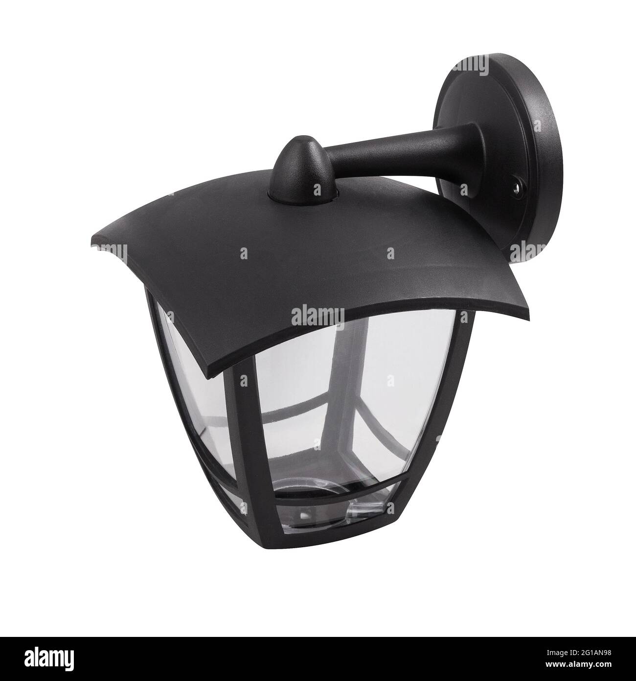 Black wall lamp isolated on white background. Black street light Stock ...