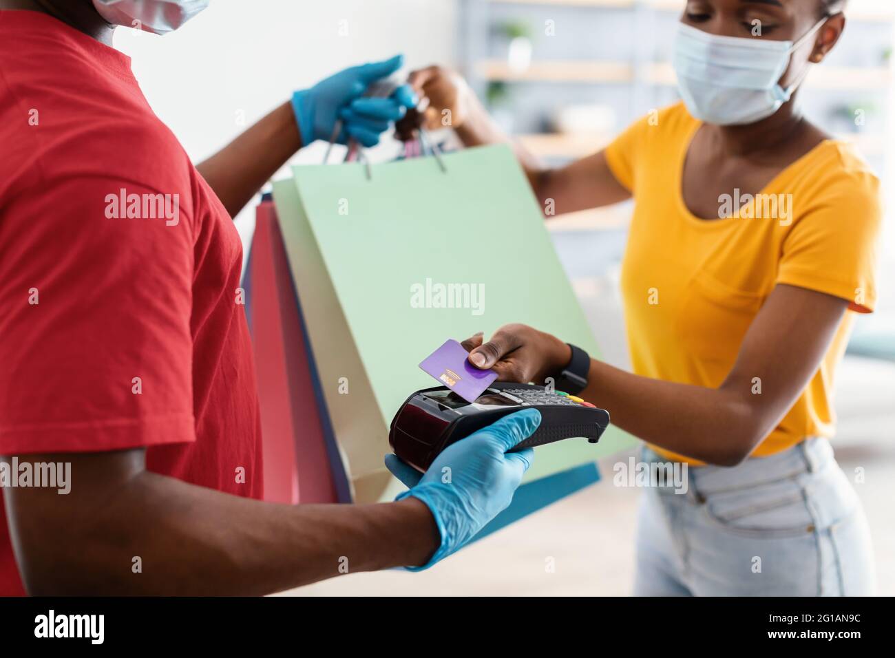 Male client receiving face hi-res stock photography and images - Alamy