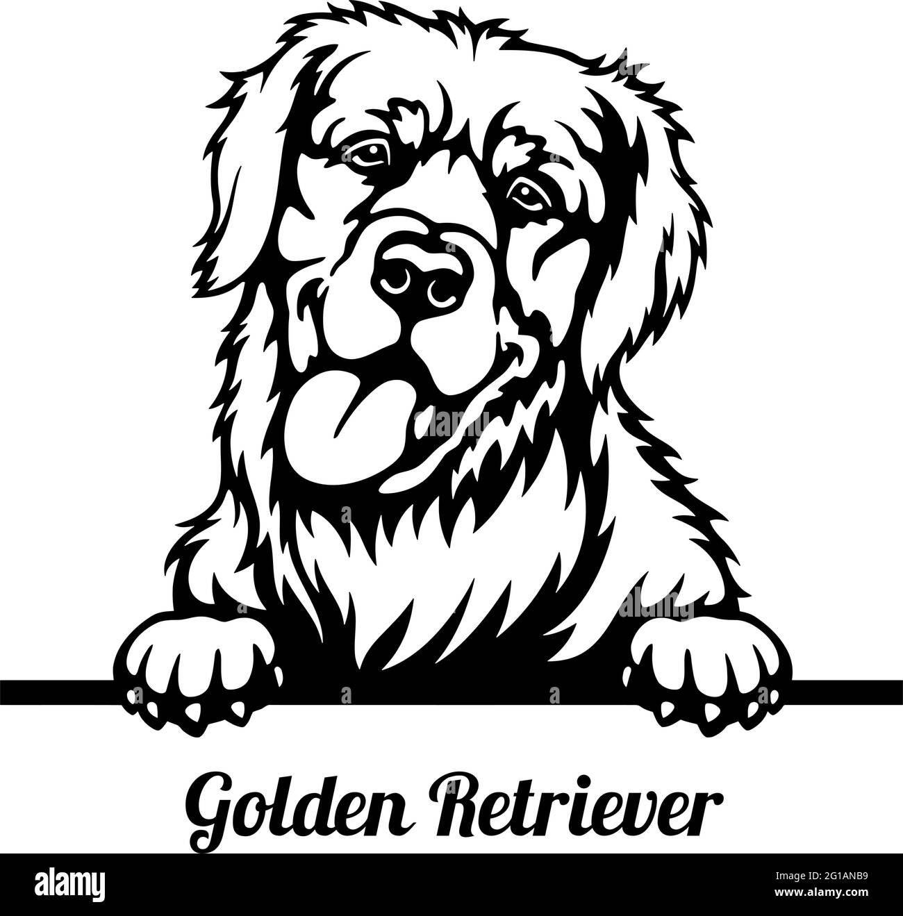 Golden Retriever Clipart Black And White