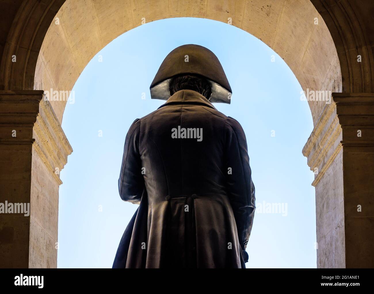 Close-up view of the back of the statue of Napoleon Bonaparte in the ...