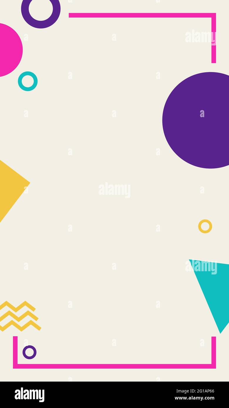 Abstract memphis frame background. Vector illustration. Abstract ...