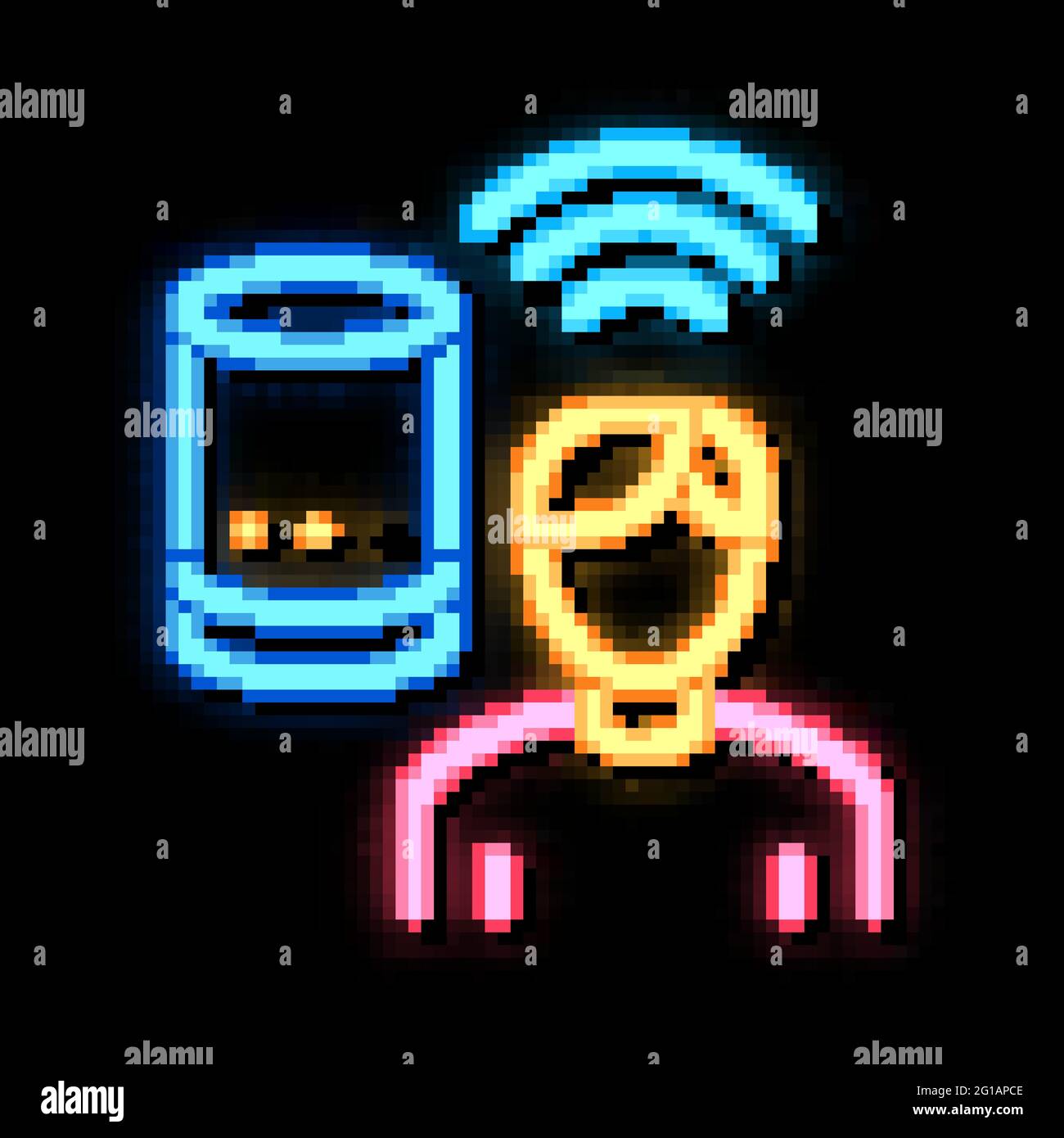 Voice Control neon glow icon illustration Stock Vector Image & Art - Alamy