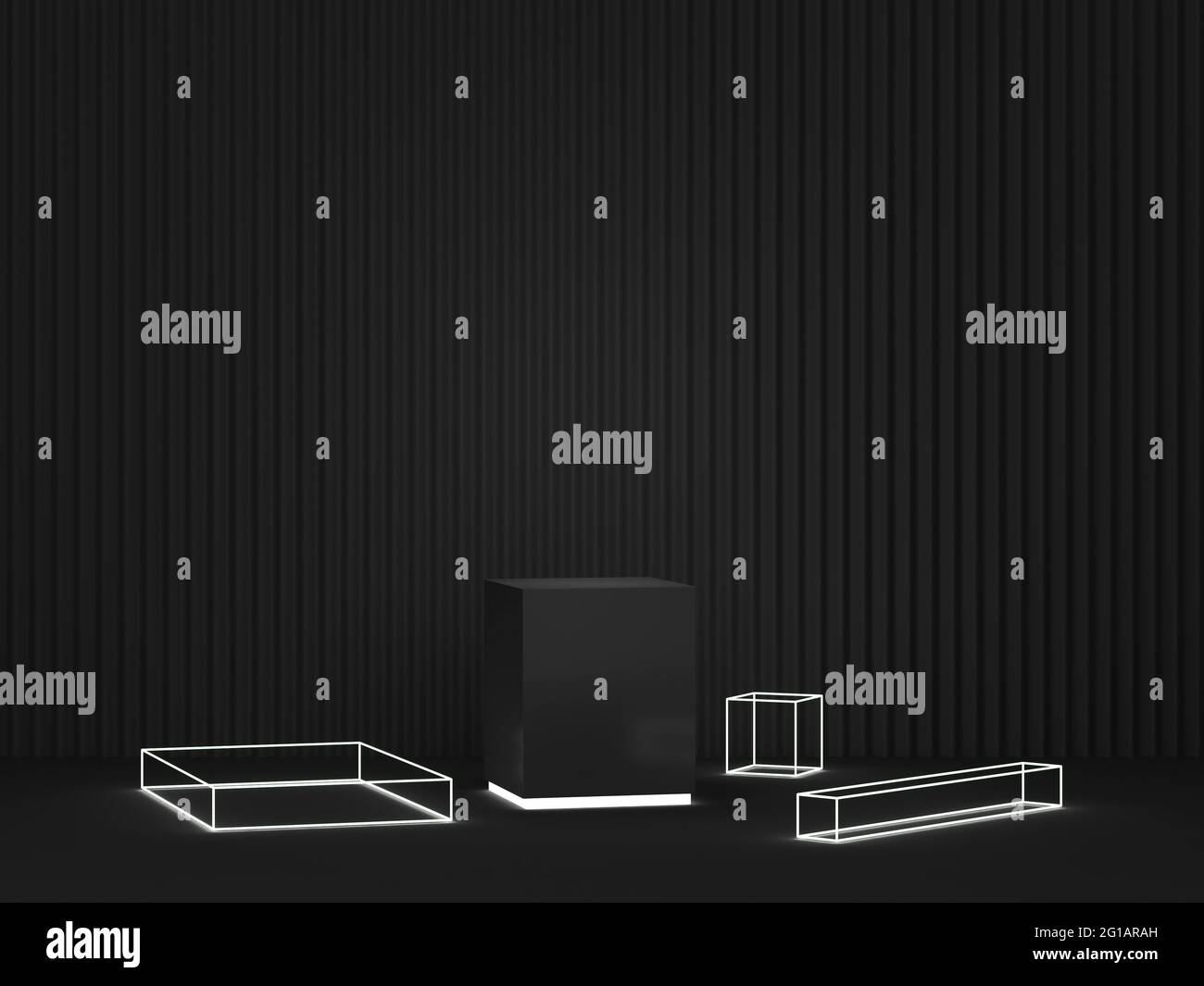 Abstract display stand with light shape as a showcase for product ...