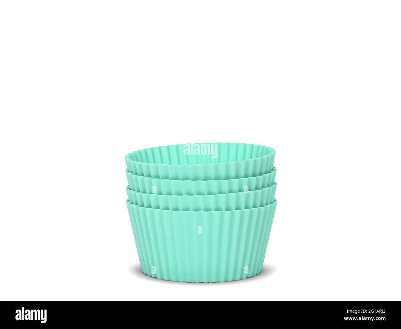Blank cupcake silicon form. 3d illustration isolated on white ...
