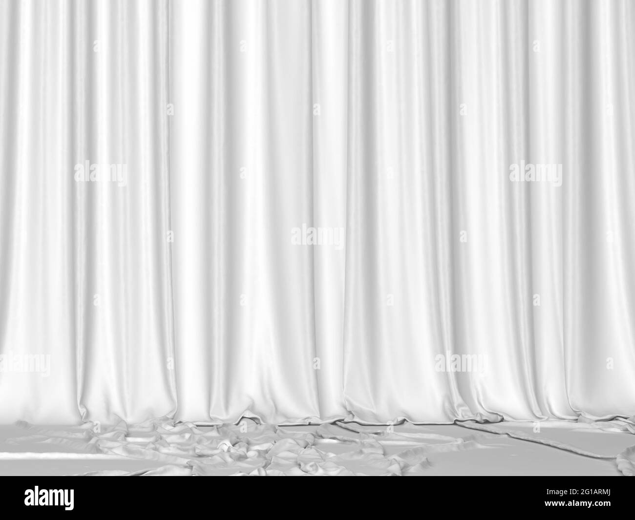 Curtain flowing to the floor. 3d illustration. Cloth drapery for ...