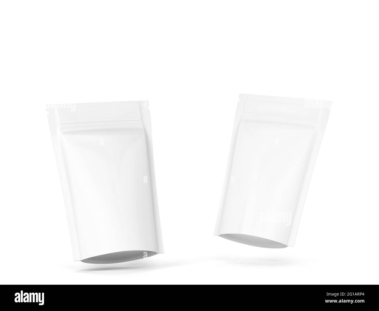 Blank zipper package mockup. 3d illustration isolated on white ...