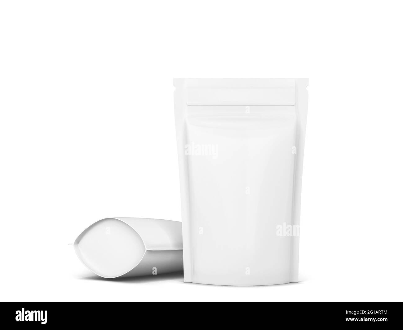 Blank zipper package mockup. 3d illustration isolated on white ...