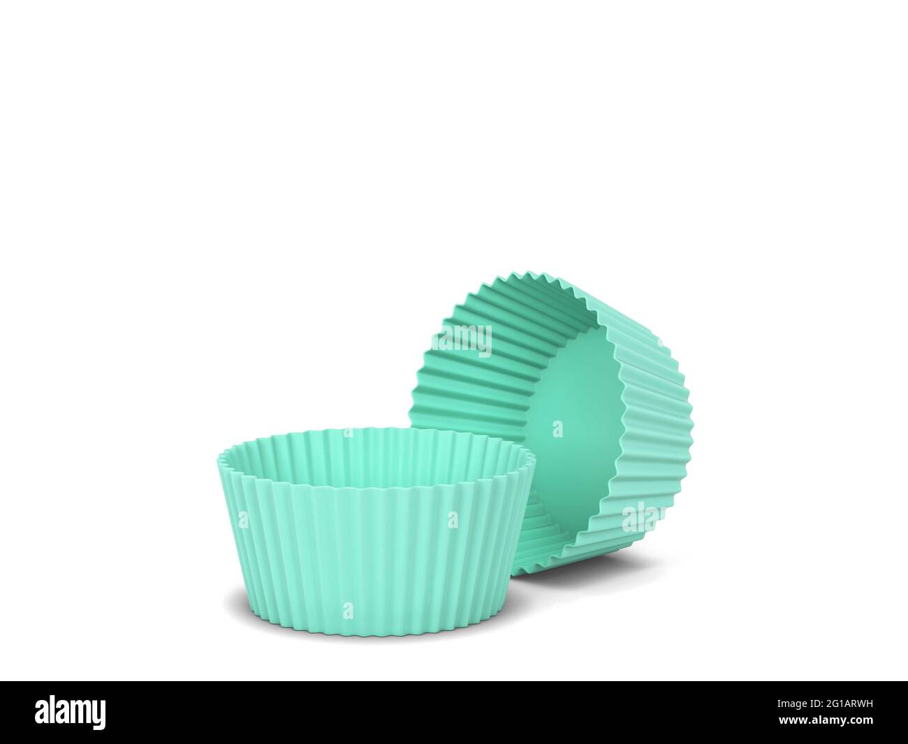 Blank cupcake silicon form. 3d illustration isolated on white ...