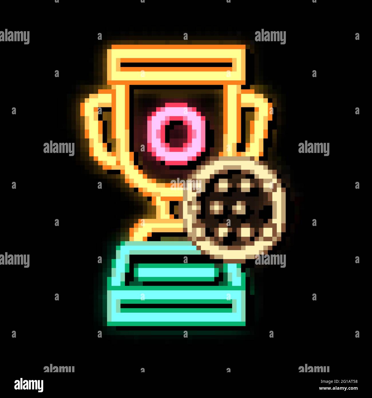 Golf Champion Cup neon glow icon illustration Stock Vector Image & Art ...